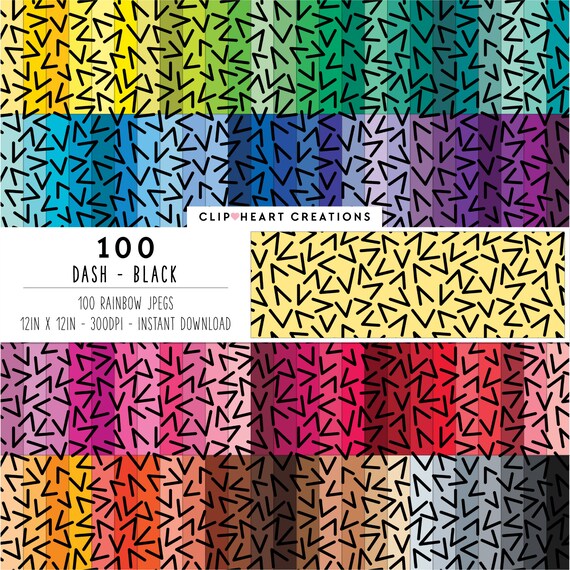 100 Dash Digital Paper Pack Commercial Use Instant Download | Etsy