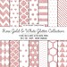 Rose Gold Glitter Digital Paper, Rose Gold and White Commercial Use ...