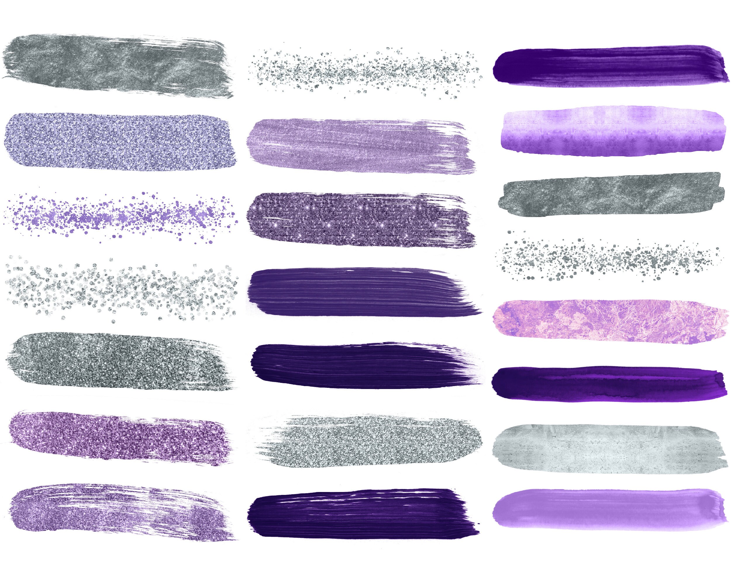 Purple & Silver Brush Strokes Clip Art, Purple Brush Strokes Clipart ...