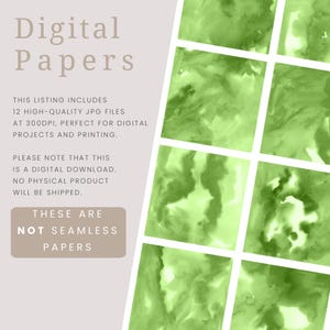 Green Watercolor Digital Papers, Commercial Use Instant Download ...