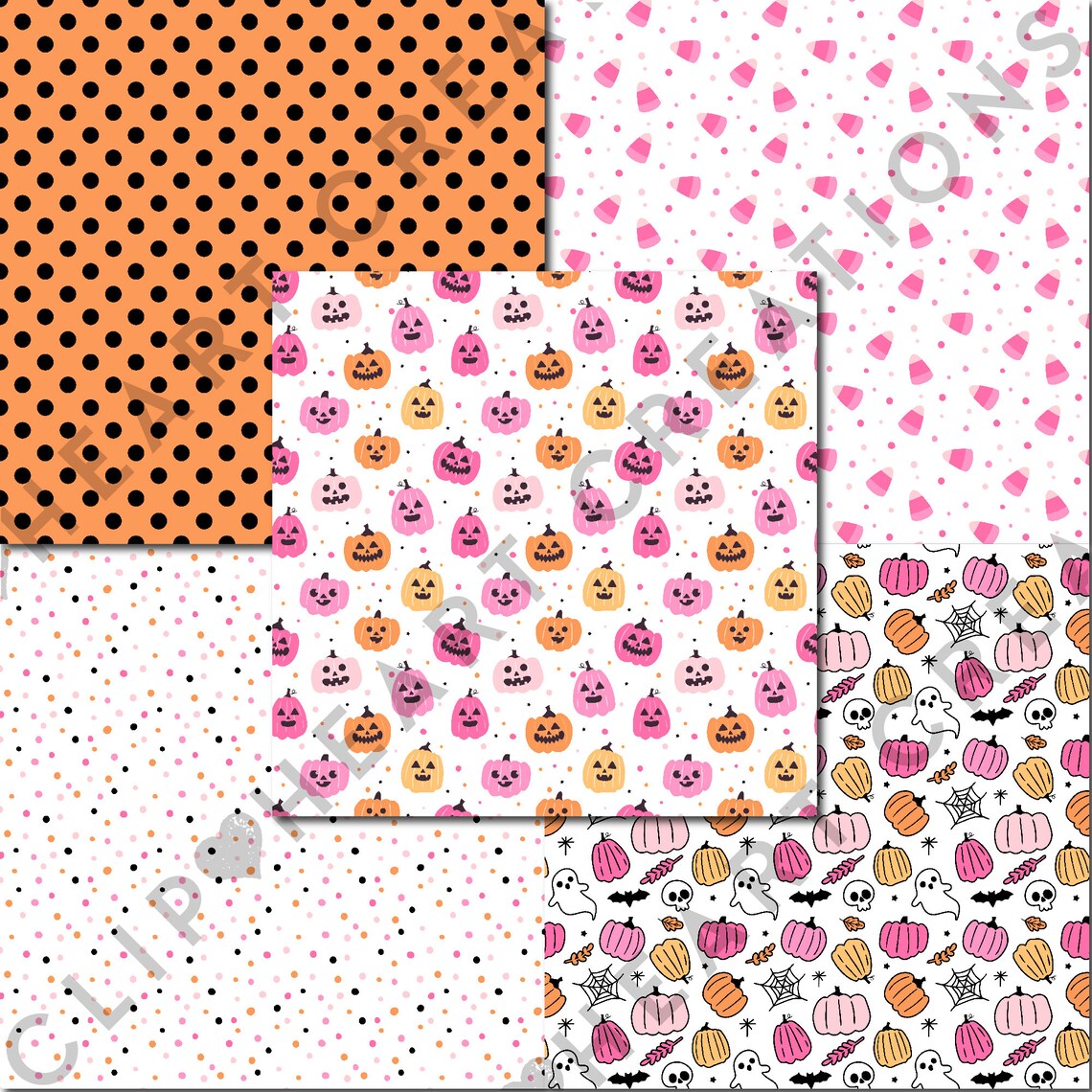 20 Cute Halloween Themed Digital Papers Seamless Commercial - Etsy