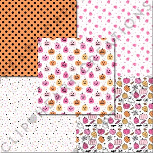 20 Cute Halloween Themed Digital Papers, Seamless Commercial Use ...