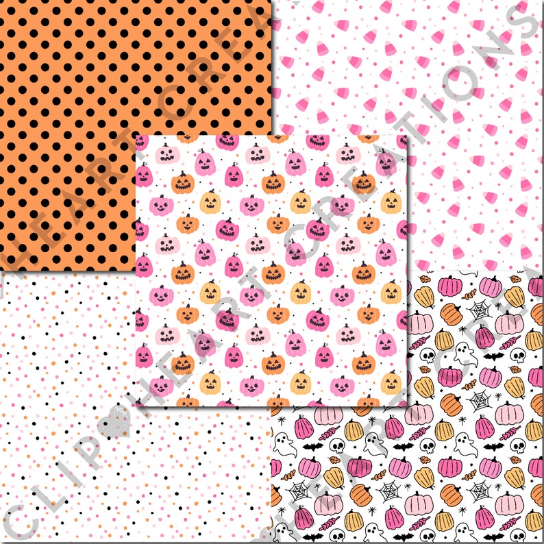 20 Cute Halloween Themed Digital Papers Seamless Commercial - Etsy