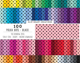 100 Polka Dot Digital Papers Commercial Use Instant Download | Etsy