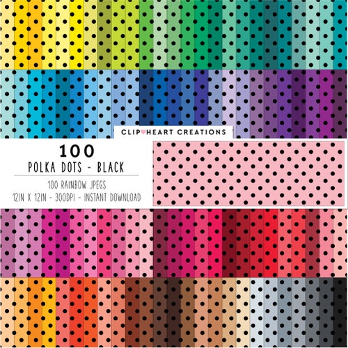 100 Chunky Dots Digital Papers Commercial Use Seamless - Etsy UK