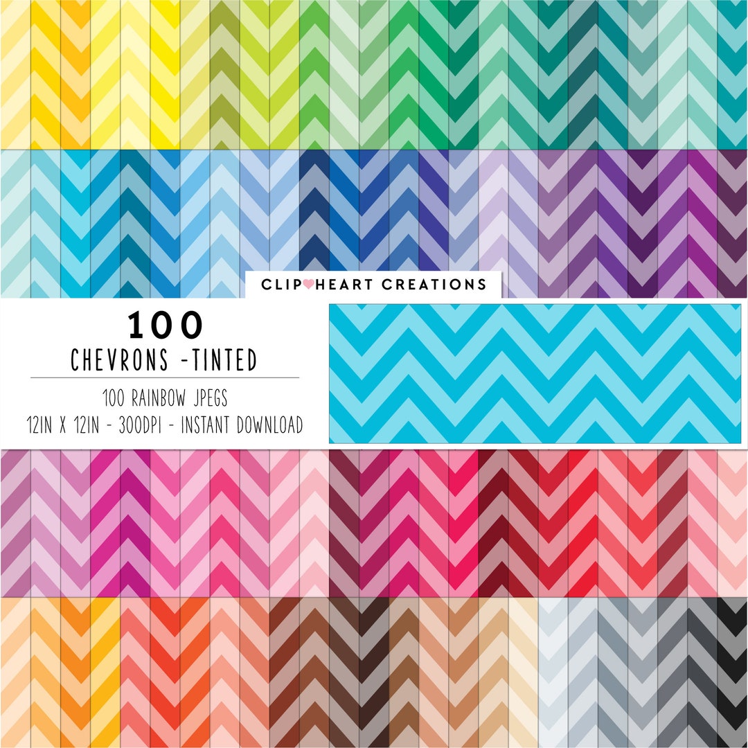 100 Chevron Digital Papers, Commercial Use Seamlesstinted Chevrons ...