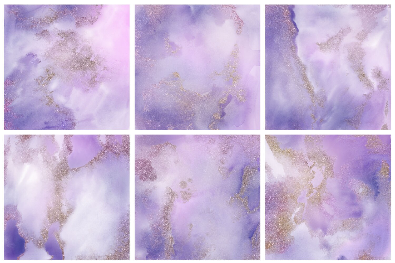 Purple Glitter Watercolor Digital Papers Commercial Use - Etsy