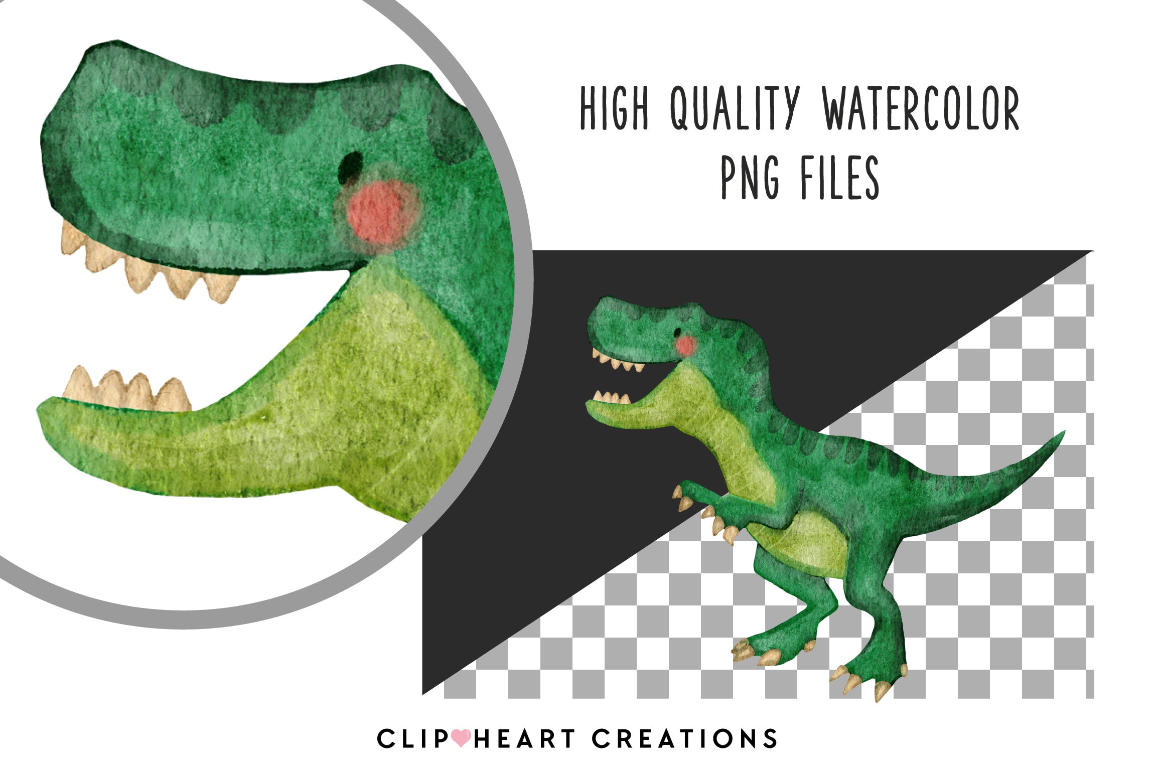 Dinosaurs Watercolor Clip Art Commercial Use Instant Download - Etsy