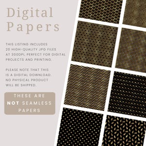 20 Gold Glitter Pattern Digital Papers, Commercial Use Instant Download ...