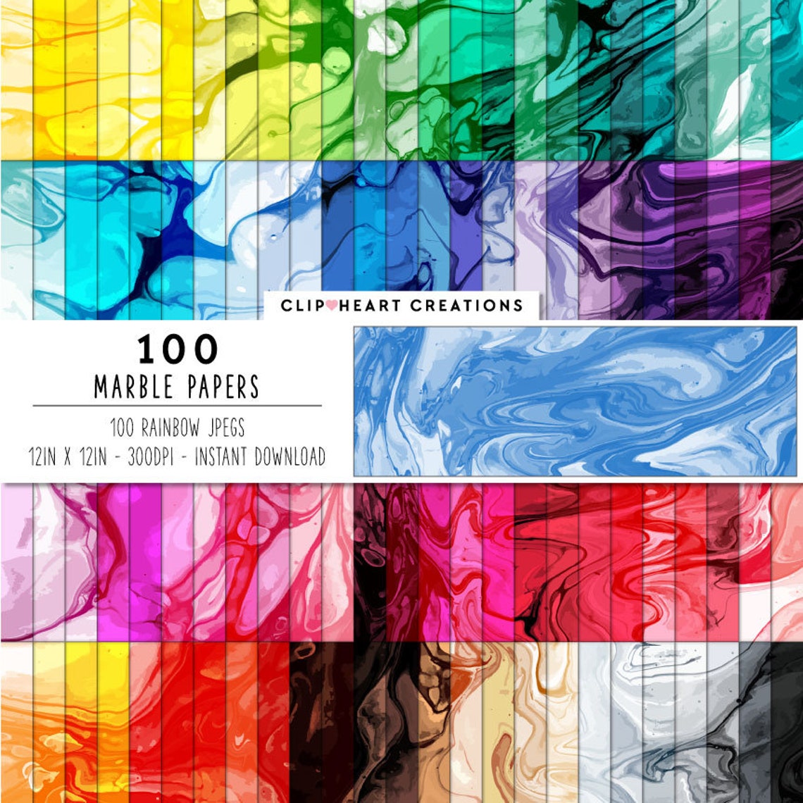 100 Marble Texture Digital Papers, Commercial Use Instant Download ...