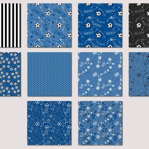 20 Soccer Themed Digital Papers, Seamless Commercial Use Instant ...
