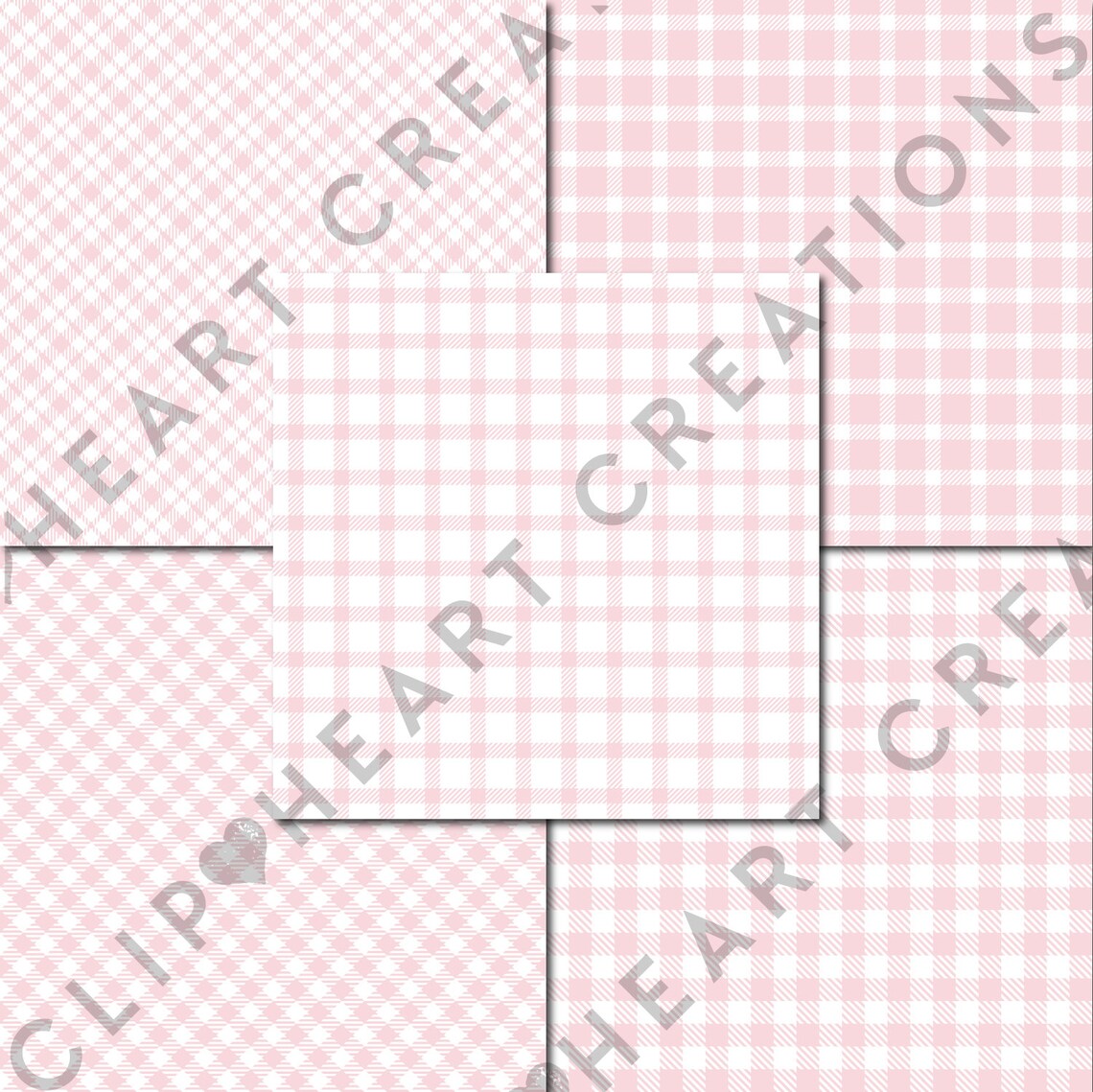 Pink Buffalo Plaid Digital Paper Set Seamless Lumberjack - Etsy