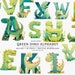 Green Dinosaur Alphabet Clip Art, Commercial Use Instant Download Dino ...