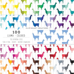 100 Llamas Digital Paper, Commercial Use Seamless Llama Pattern Digital ...