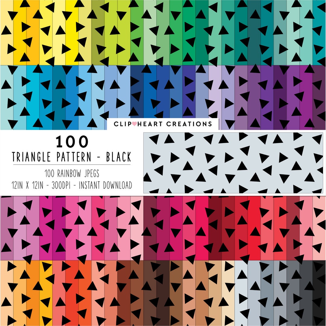 100 Triangle Confetti Digital Papers, Commercial Use Seamless Confetti ...