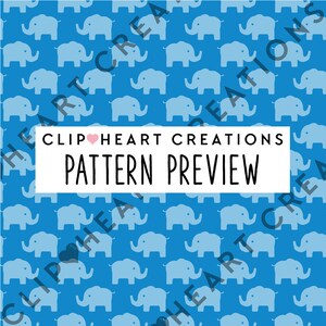 100 Elephant Pattern Digital Papers, Commercial Use Seamless Elephants ...