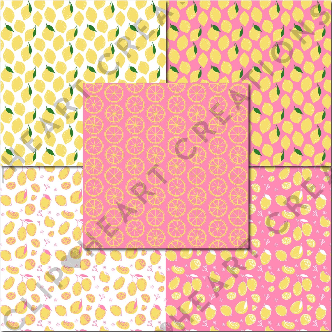 Pink Lemonade Digital Paper Patterns 20 Seamless Commercial - Etsy