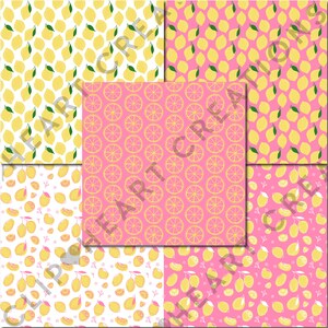 Pink Lemonade Digital Paper Patterns, 20 Seamless Commercial Use ...