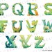 Green Dinosaur Alphabet Clip Art, Commercial Use Instant Download Dino ...