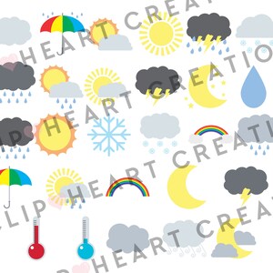Weather Digital Clip Art, Commercial Use Instant Download PNG Weather ...