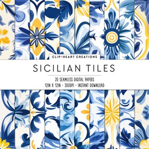 Sicilian Tile Papers, Seamless Commercial Use Instant Download ...