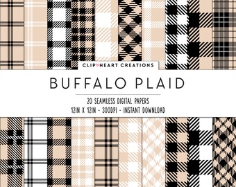 Pink Buffalo Plaid Digital Paper Set Seamless Lumberjack | Etsy