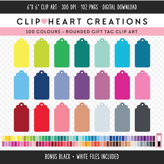 100 Gift Tag Clip Art Commercial Use Instant Download PNG Tag | Etsy