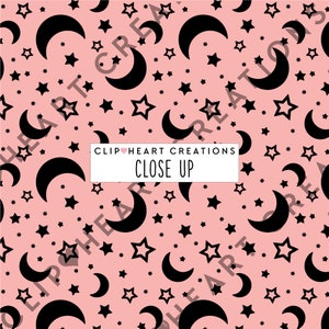 100 Moon & Stars Digital Papers, Commercial Use Seamless Stars Digital ...