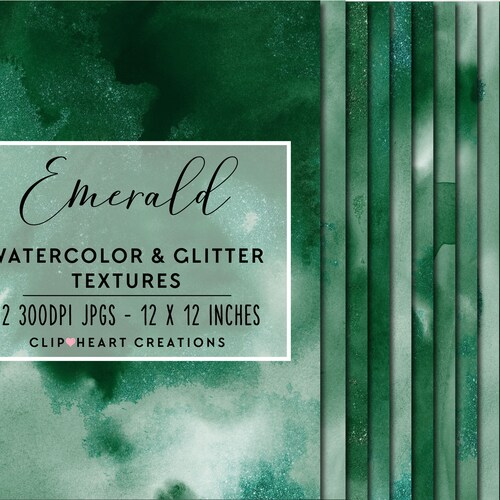 Emerald Green Watercolor Digital Papers Commercial Use - Etsy