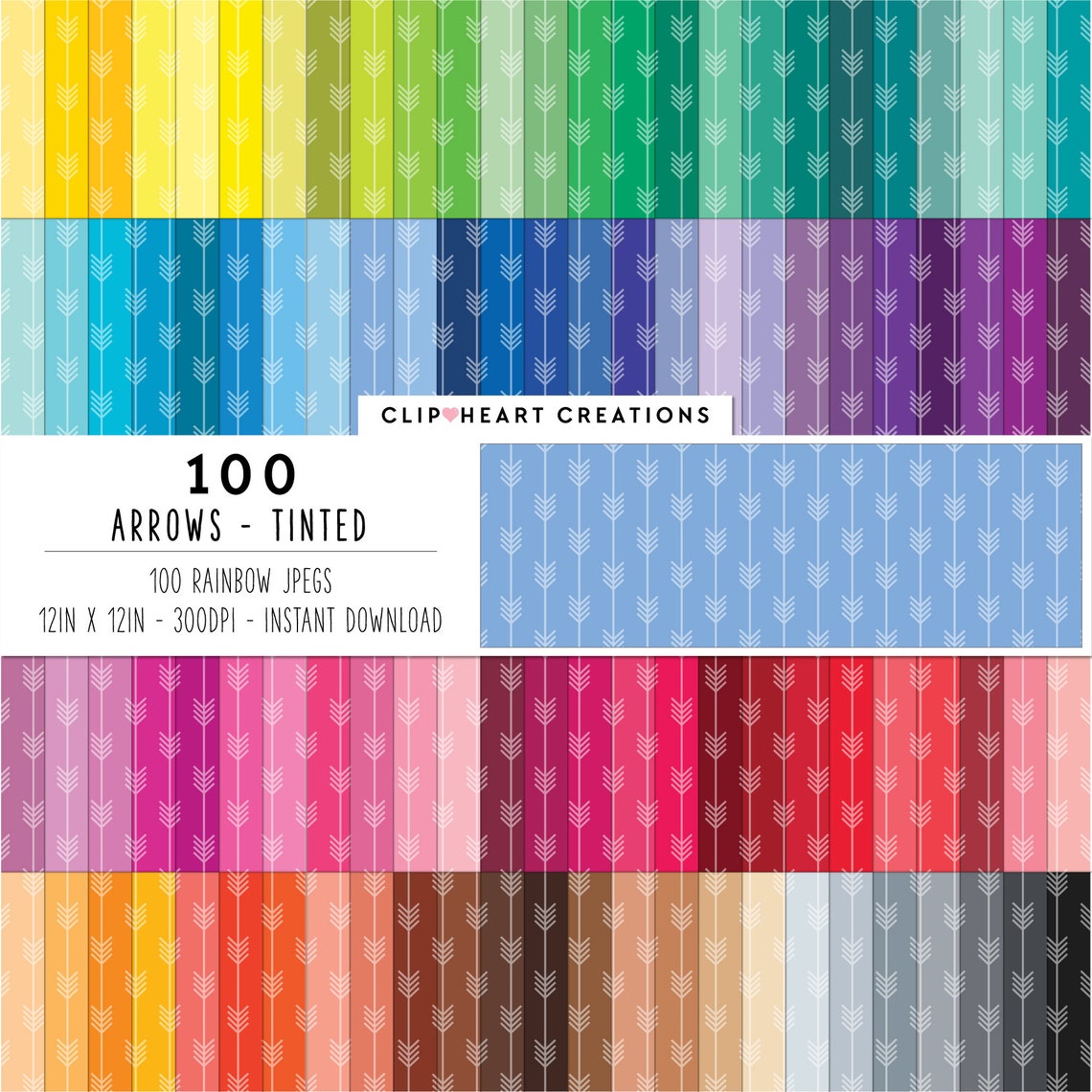 100 Arrows Digital Paper Commercial Use Seamless Arrow | Etsy
