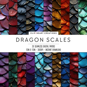 Dragon Scales Papers, Seamless Commercial Use Instant Download Fantasy ...