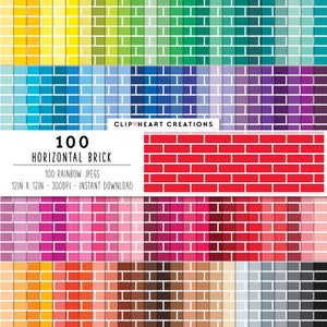 100 Bricks Digital Papers Commercial Use Instant Download | Etsy