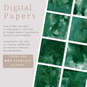 Green Glitter Watercolor Digital Papers, Commercial Use Instant ...