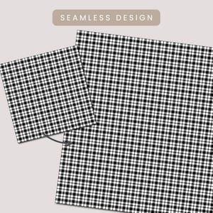 Black Buffalo Plaid Digital Paper Set, Seamless Lumberjack Plaid Papers ...