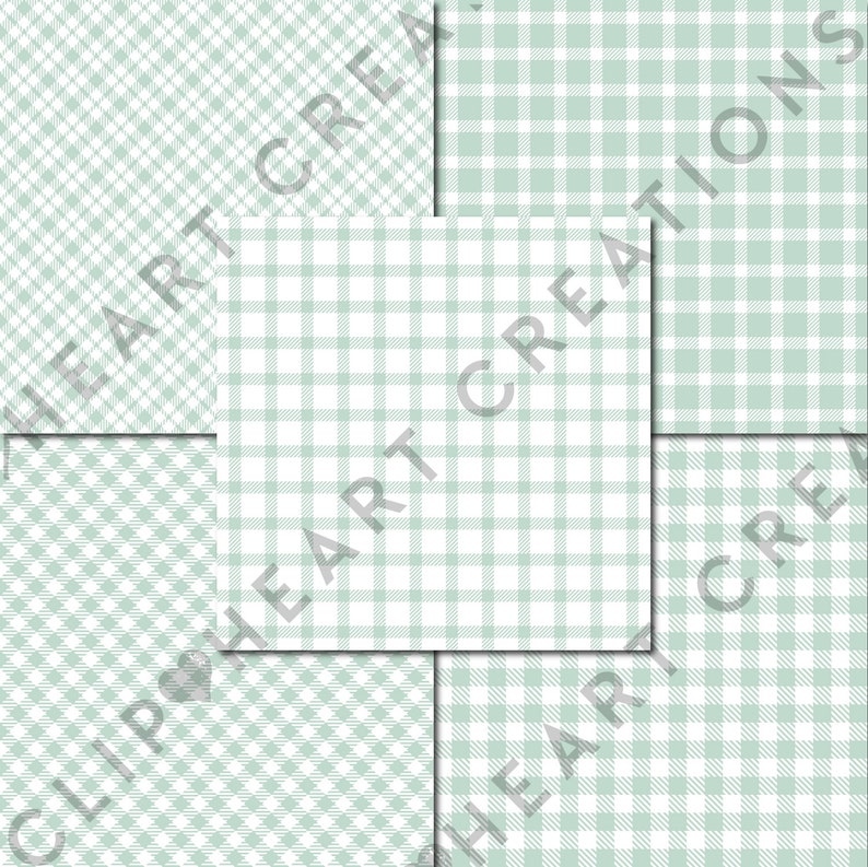 Green Buffalo Plaid Digital Paper Set Seamless Lumberjack - Etsy