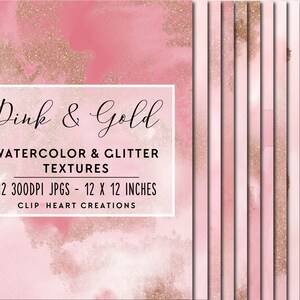 Pink Glitter Watercolor Digital Papers Commercial Use Instant - Etsy