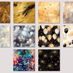 New Years Eve Digital Paper Patterns, 20 Seamless Commercial Use ...