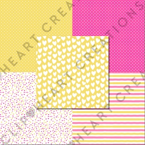 Pink Lemonade Digital Paper Patterns, 20 Seamless Commercial Use ...