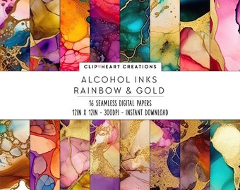 Purple & Gold Watercolor and Foil Digital Papers Commercial - Etsy