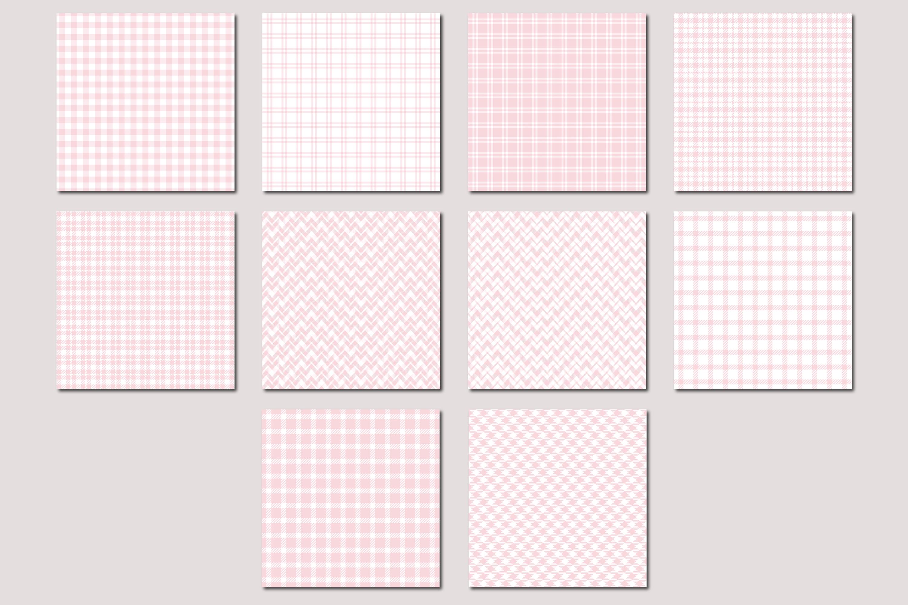Pink Buffalo Plaid Digital Paper Set, Seamless Lumberjack Plaid Papers ...