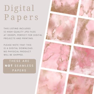 Pink Glitter Watercolor Digital Papers, Commercial Use Instant Download ...