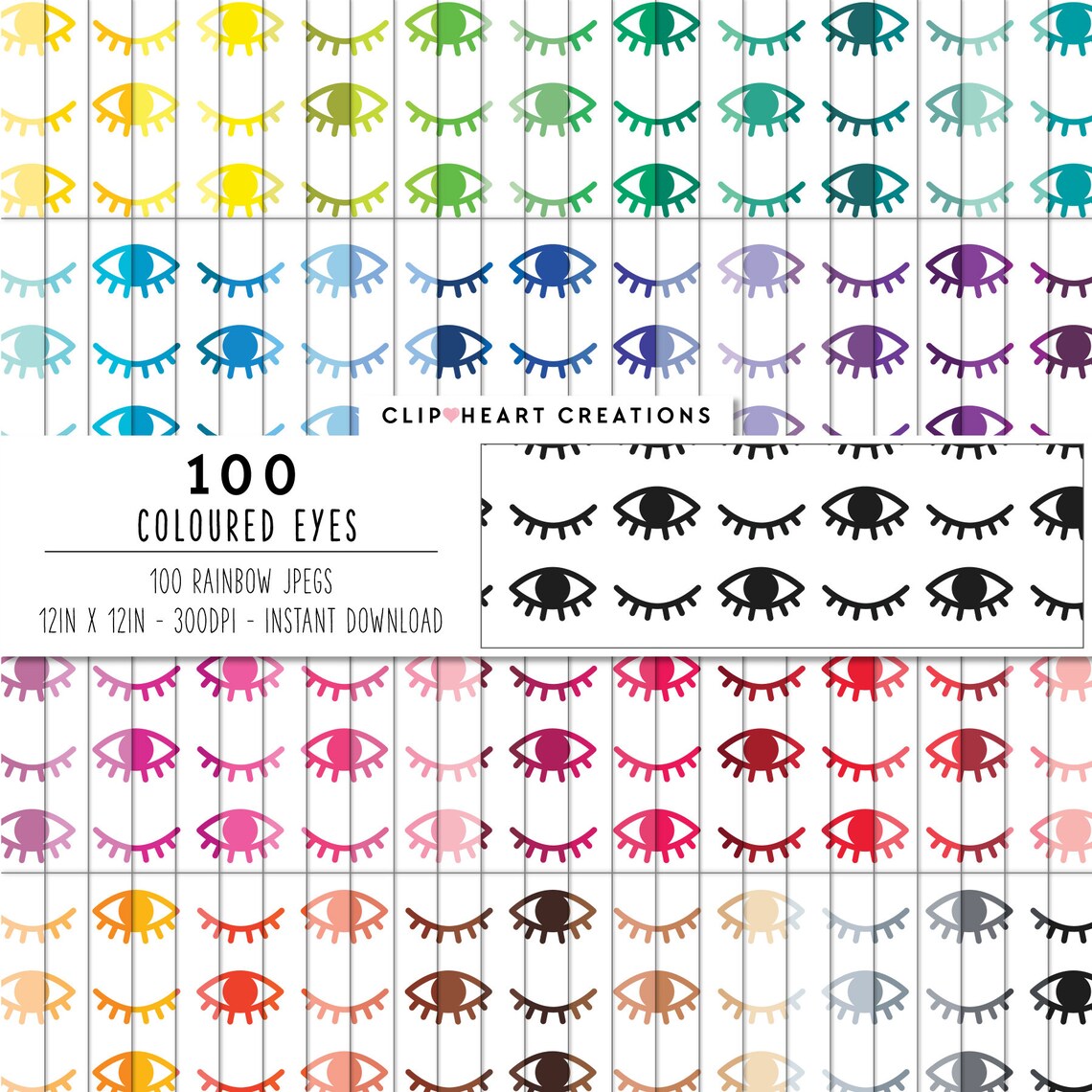 100 Eye Pattern Digital Paper Commercial Use Instant Download - Etsy
