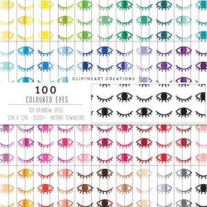 100 Eye Pattern Digital Paper, Commercial Use Instant Download Colored ...