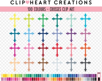 100 Cross Clipart, Religion Crosses Clip Art, Cute Rainbow Colors ...