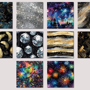 New Years Eve Digital Paper Patterns, 20 Seamless Commercial Use ...