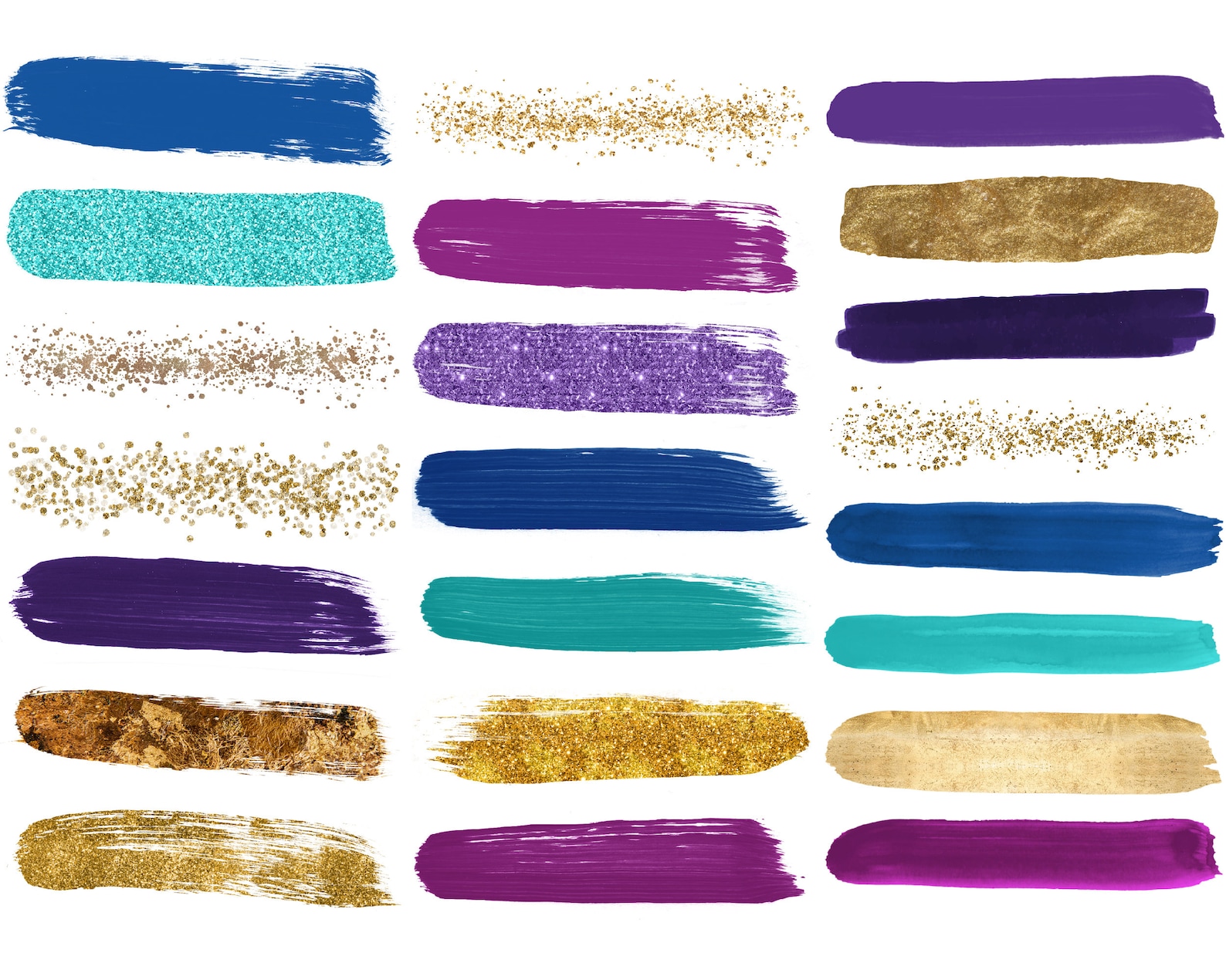 Peacock Brush Strokes Clip Art Gold Brush Strokes Clipart - Etsy