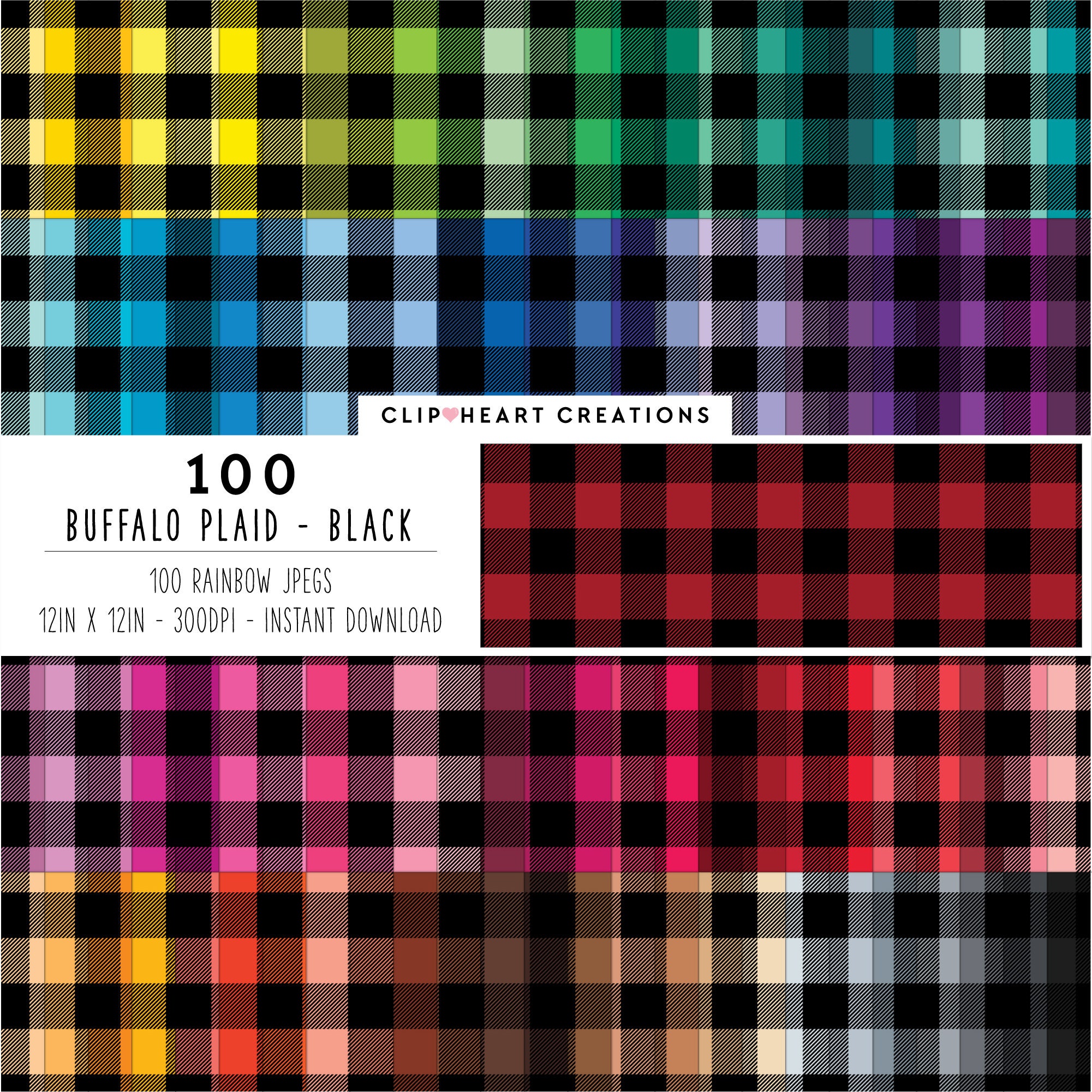 100 Buffalo Check Pattern Digital Paper Commercial Use | Etsy