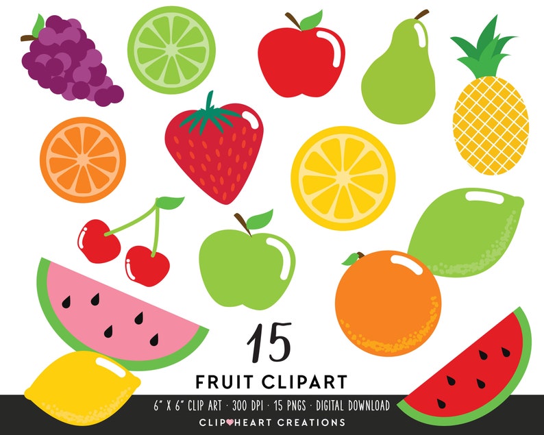 Fruit Digital Clip Art Commercial Use Instant Download PNG - Etsy