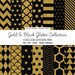 Emerald & Gold Watercolor and Foil Digital Papers, Commercial Use ...