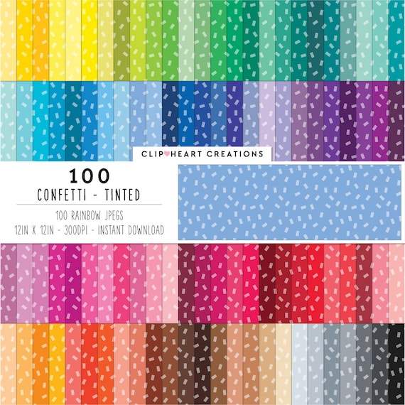 100 Confetti Digital Papers Commercial Use Seamless Tinted - Etsy